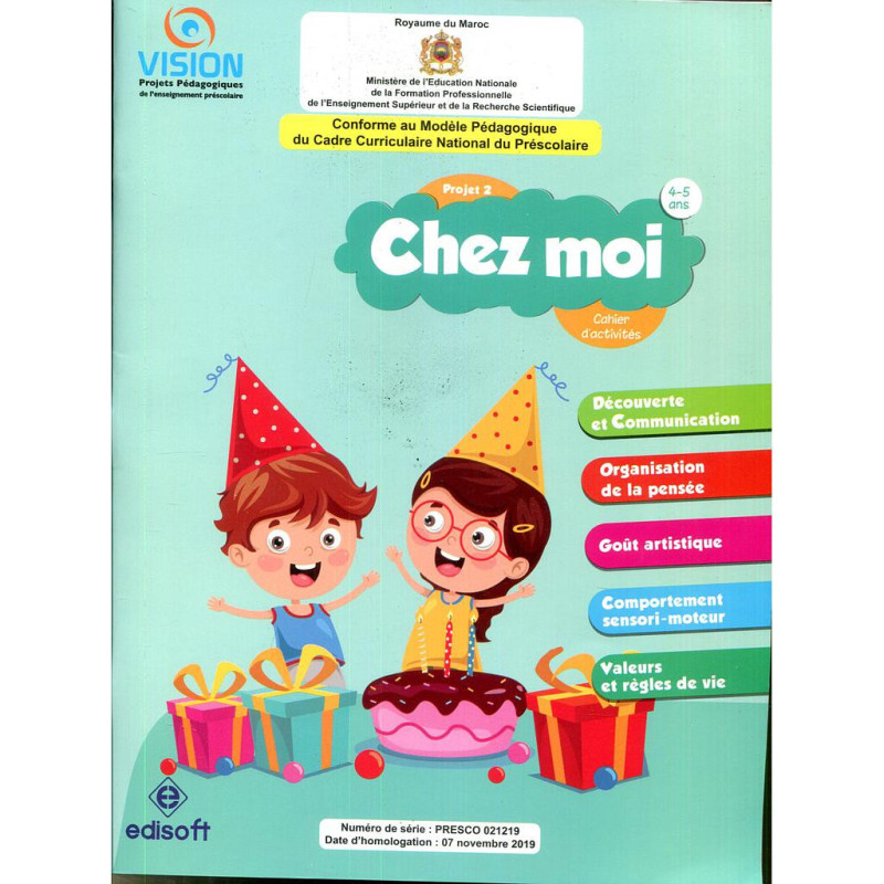 Vision : Projet 2 (4-5 ans) - Chez moi- Cahier d'activités